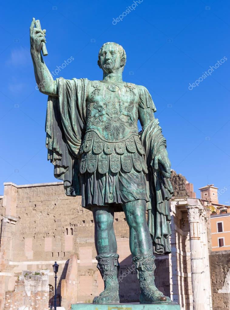 Bronze statue of Emperor Nerva in the Forum Romanum, Rome, Italy ...