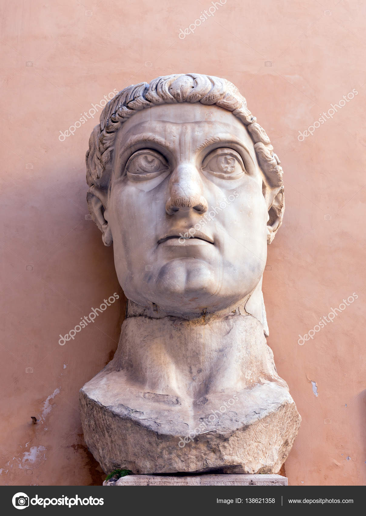 Marble head representing Roman Emperor Constantine the Great Stock ...