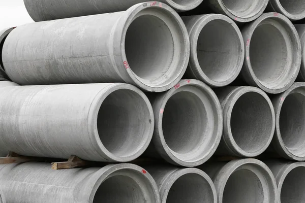 Storage of reinforced concrete pipes Stock Photos, Royalty Free Storage ...