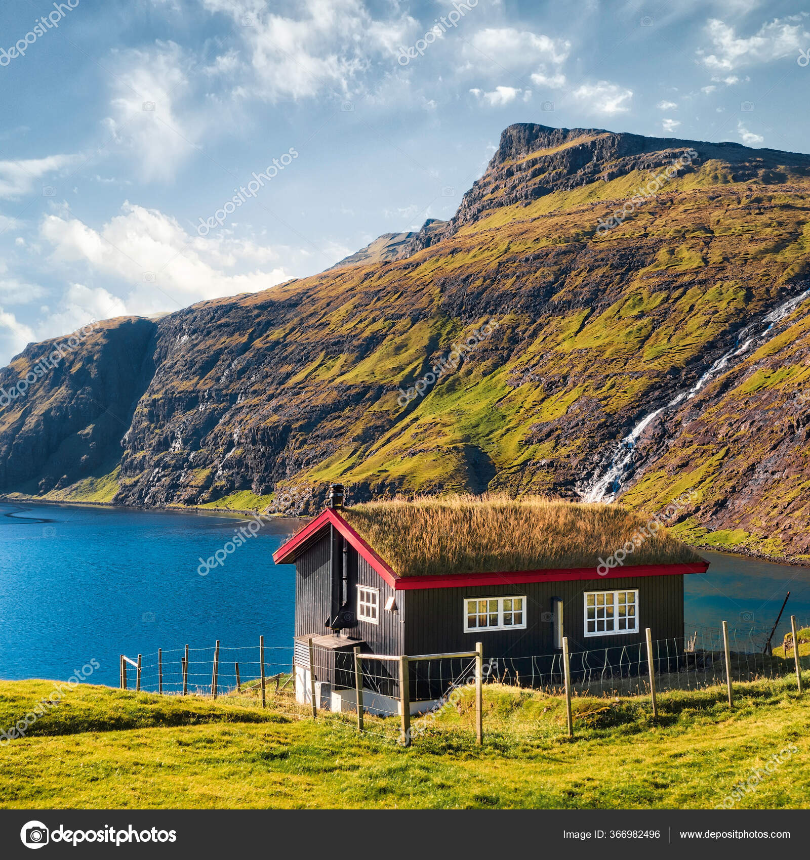 Saksun Historic Village Houses Faroe Islands Post Processed Hdr — Stock ...