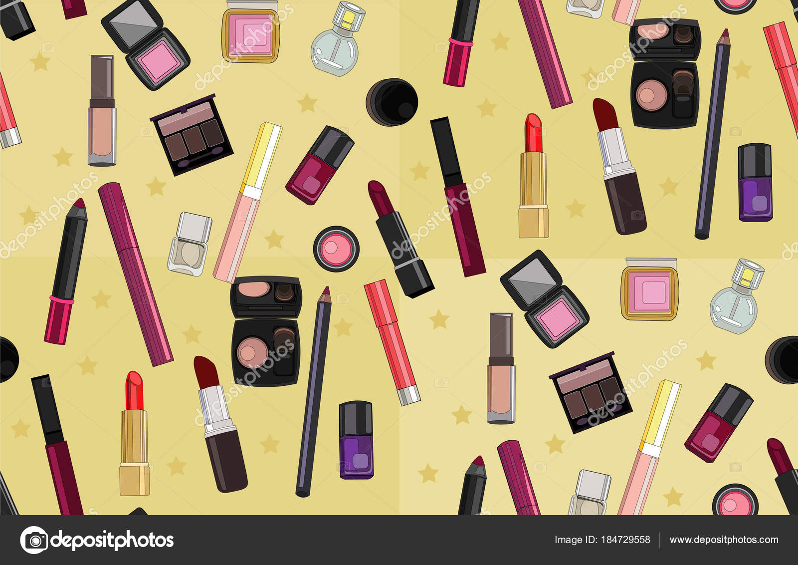 Seamless Cosmetic Pattern Gold Background Stock Vector by ©Ollimay ...