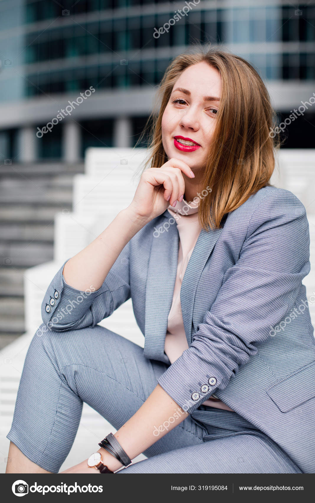 Young happy business woman laughing. beautiful smile — Stock Photo ... Young happy business woman laughing. beautiful smile — Stock Photo ...