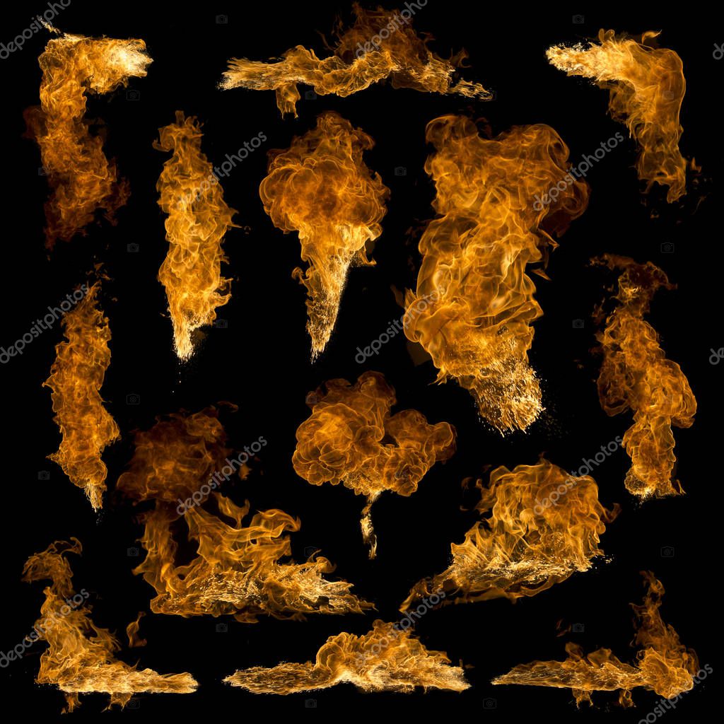 High resolution fire collection Stock Photo by ©gurkoao 130345512