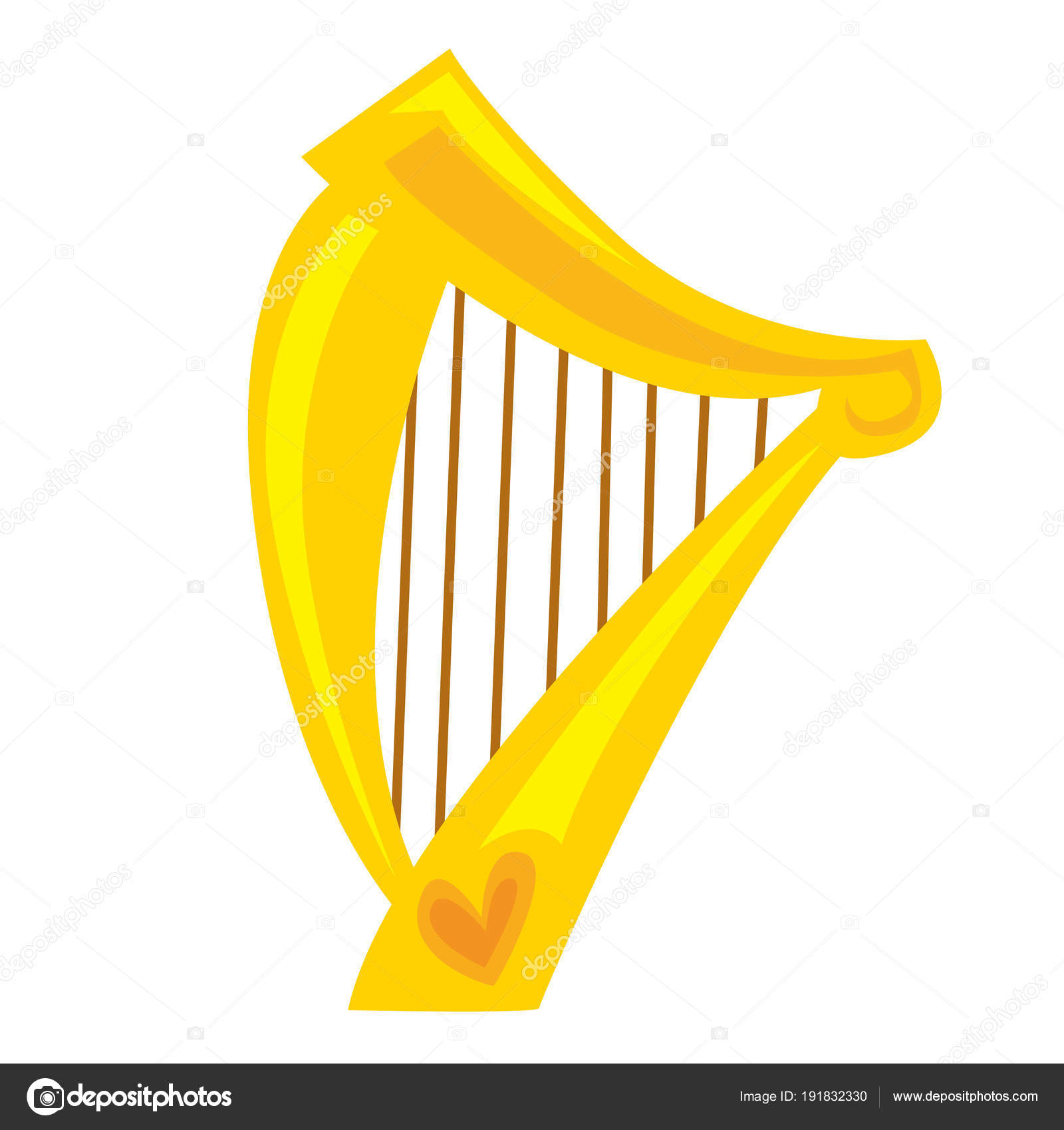 Colorful Vector Illustration Harp Isolated White Background Stock ...