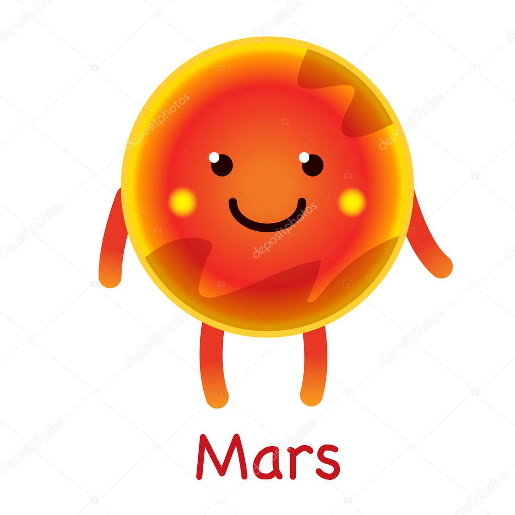 Ilustración vectorial colorido para el tema espacial. Lindo planeta ...