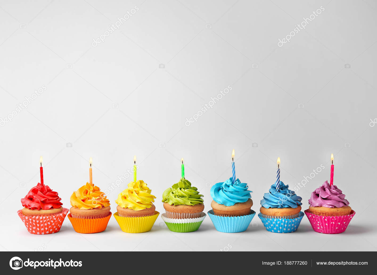 Birthday Cupcake With Candles