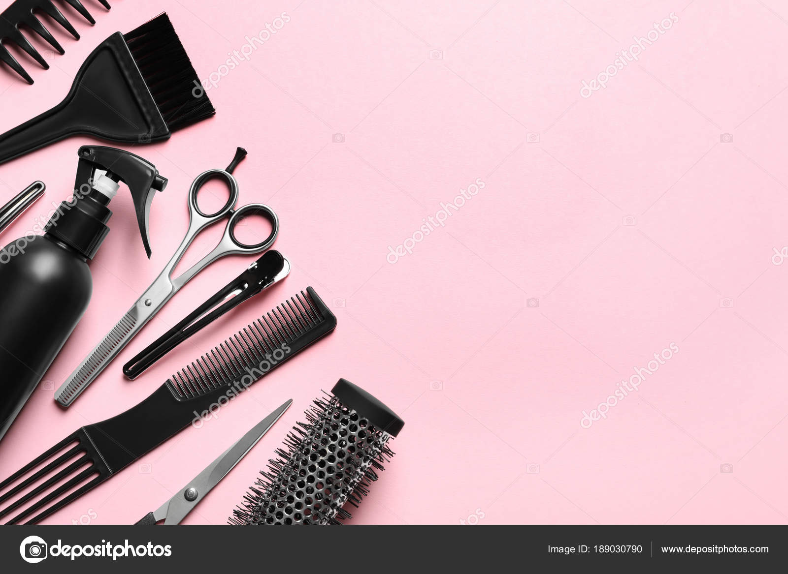 Professional hairdresser set on color background Stock Photo by ... Professional hairdresser set on color background Stock Photo by ...