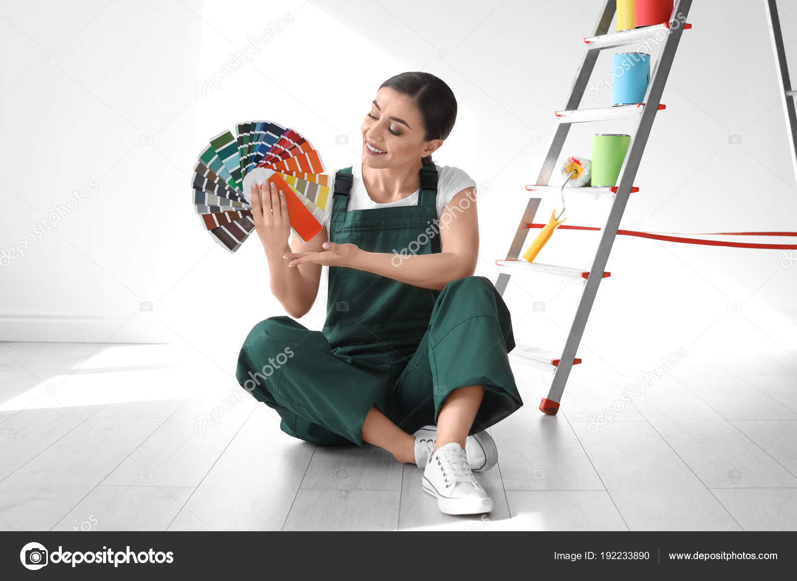 Female decorator with color palette indoors Stock Photo by ©NewAfrica ...