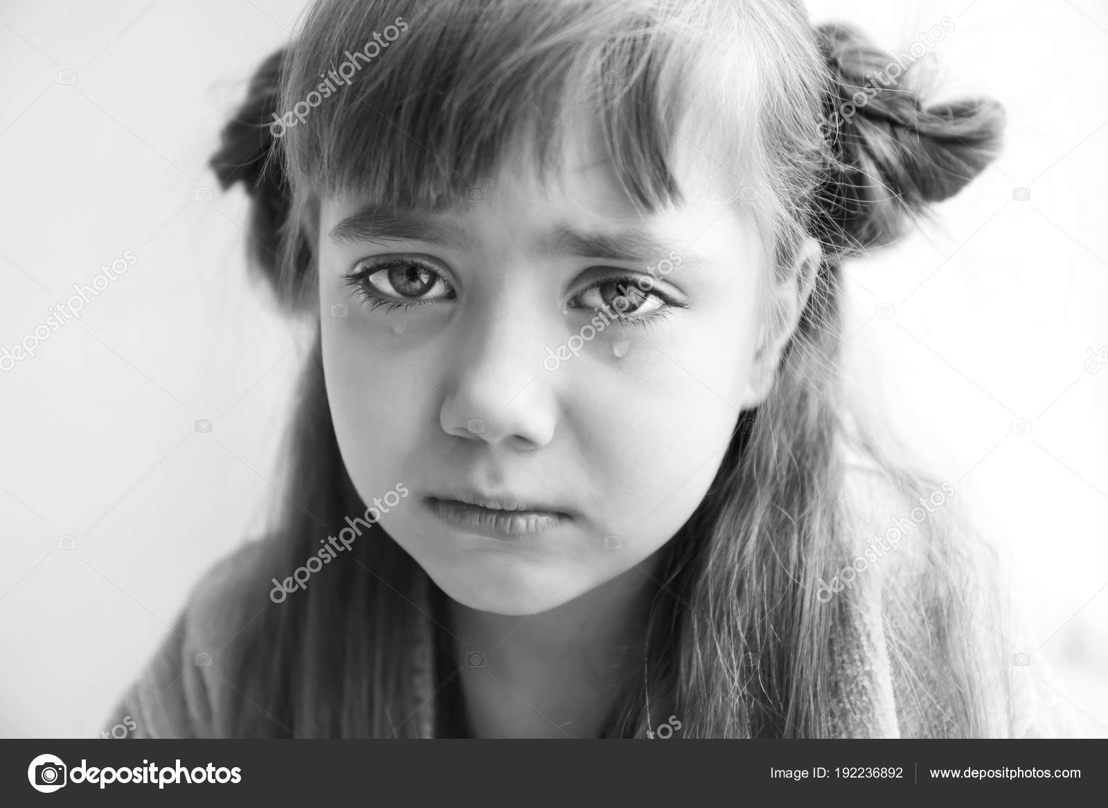 Sad Little Girl Face Sad Little Girl Is Crying And Looking With