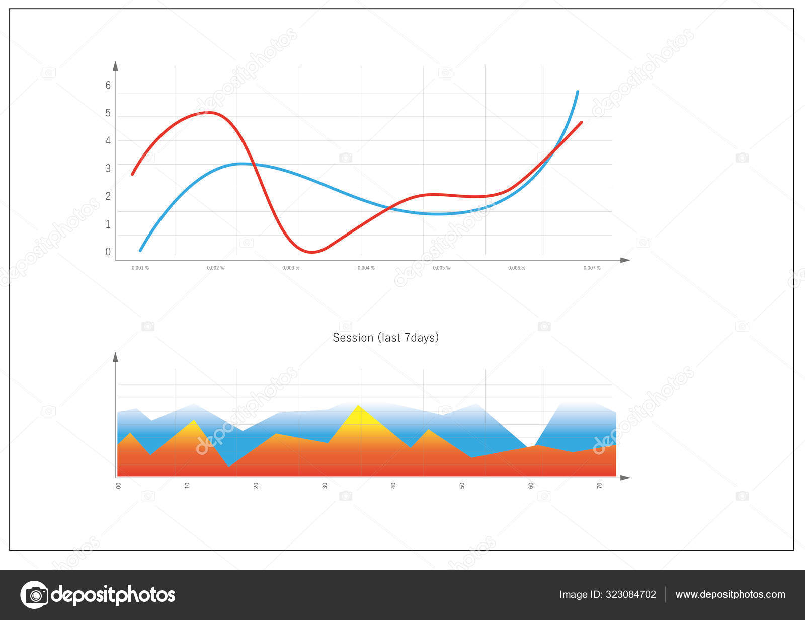 Different Colorful Graphs Statistic Information Illustration Stock ...