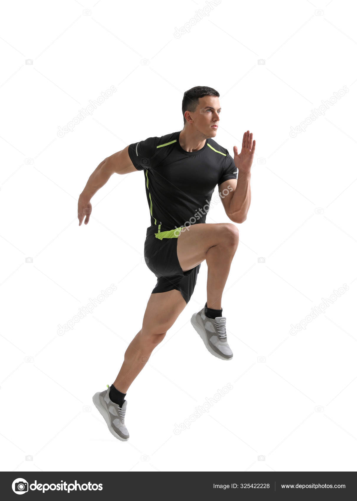 Athletic Young Man Running White Background Stock Photo by ©NewAfrica ...