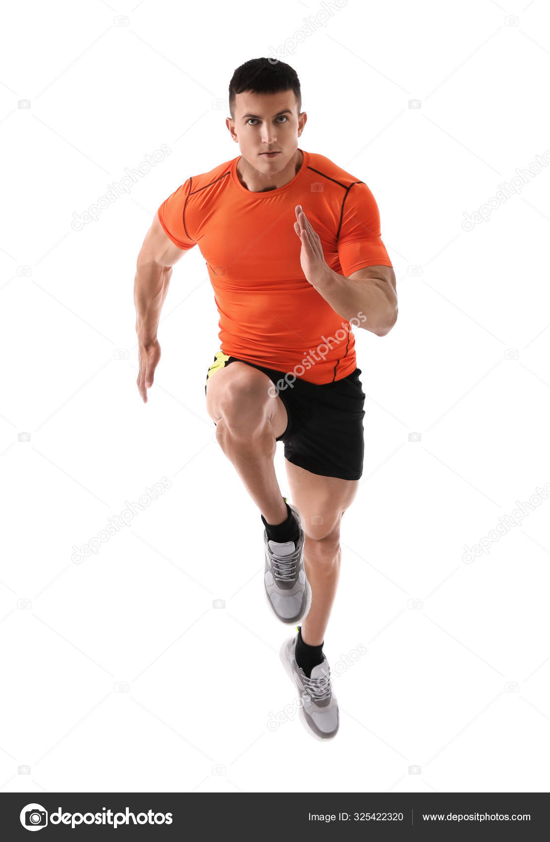 Athletic Young Man Running White Background Stock Photo by ©NewAfrica ...