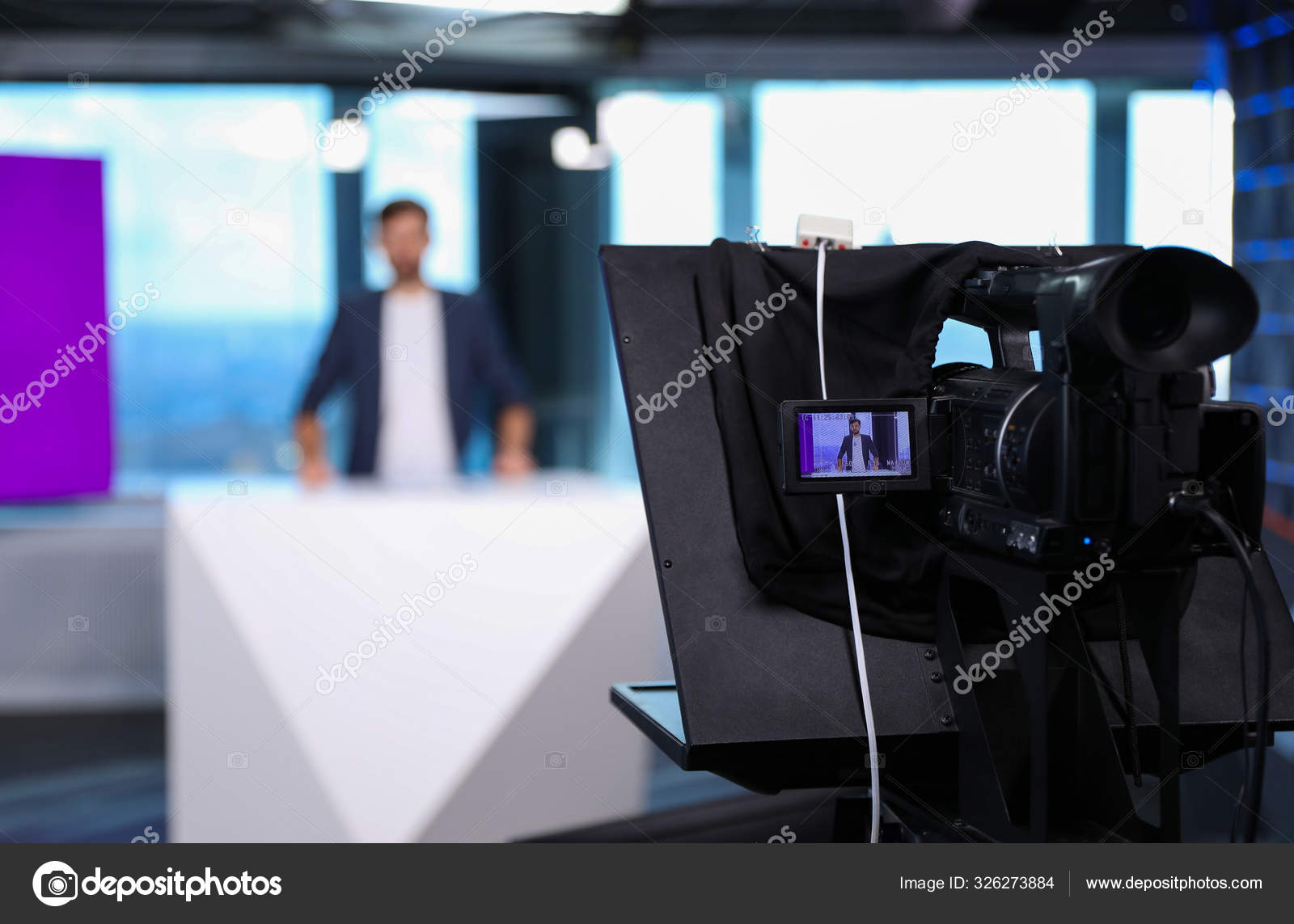 Presenter Working Studio Focus Video Camera Stock Photo by ©NewAfrica ...