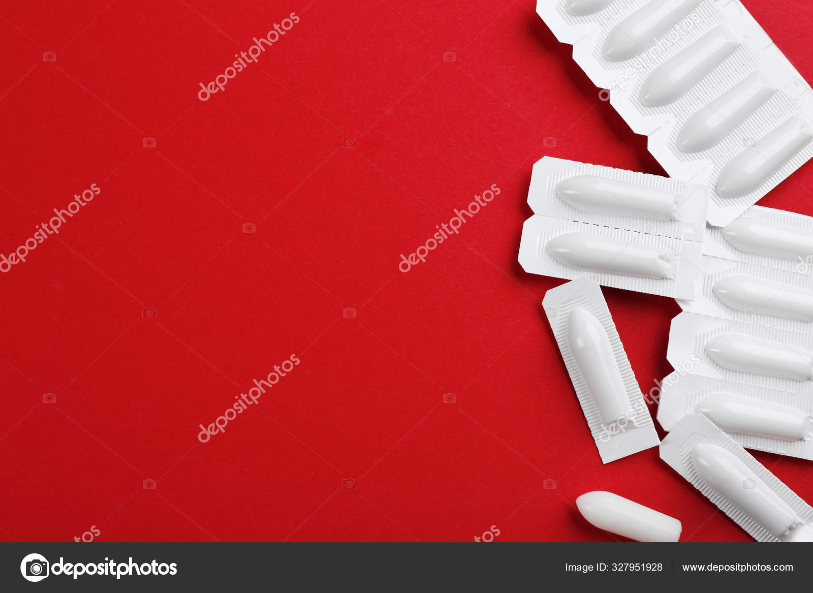 Suppositories Space Text Red Background Flat Lay Hemorrhoid Treatment ...