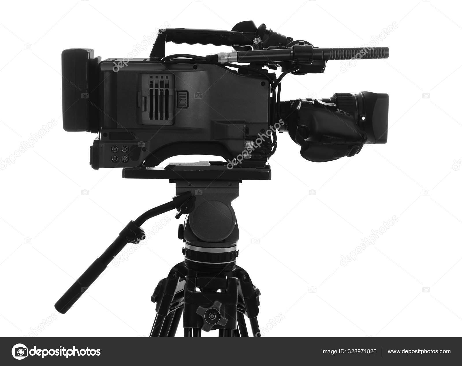 Modern Professional Video Camera Isolated White — Stock Photo ...