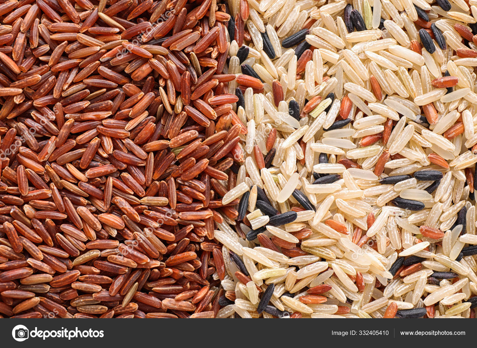 Mix Different Brown Rice Background Top View Stock Photo by ©NewAfrica ...