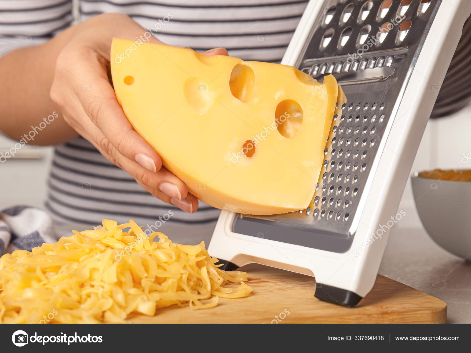 Woman Grating Fresh Cheese Table Closeup — Stock Photo © NewAfrica ...