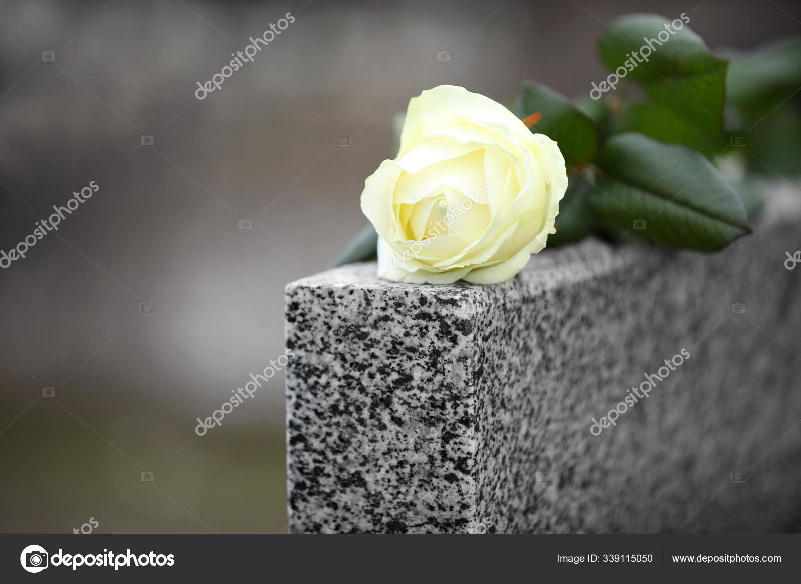 Gravestone With Roses