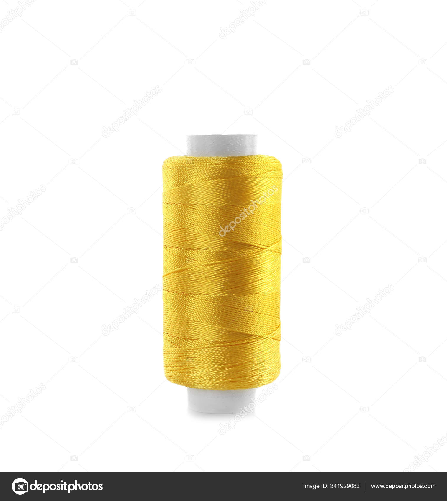 Spool of yellow sewing thread isolated on white — Stock Photo ...