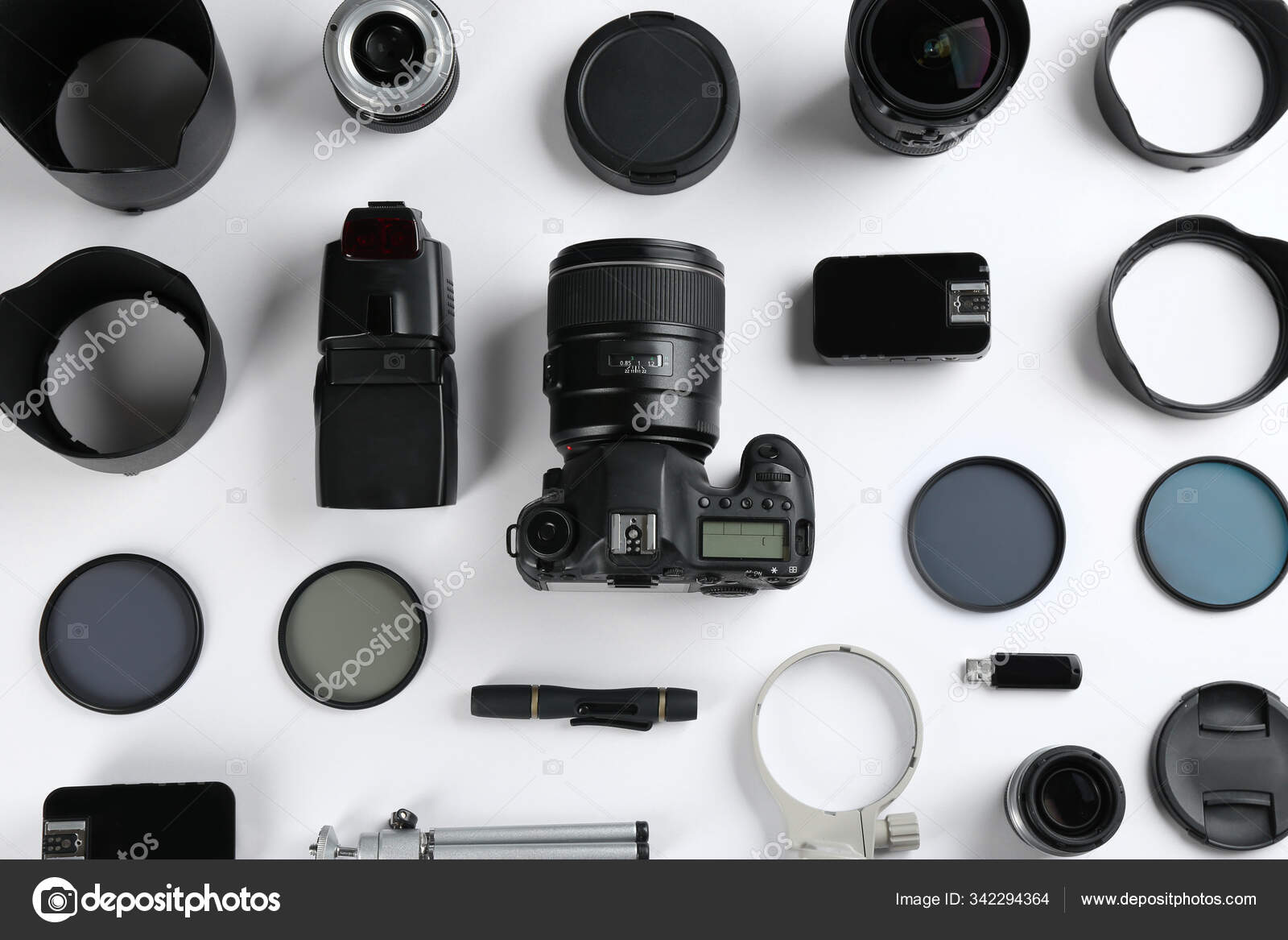 Flat Lay Composition Equipment Professional Photographer White ...
