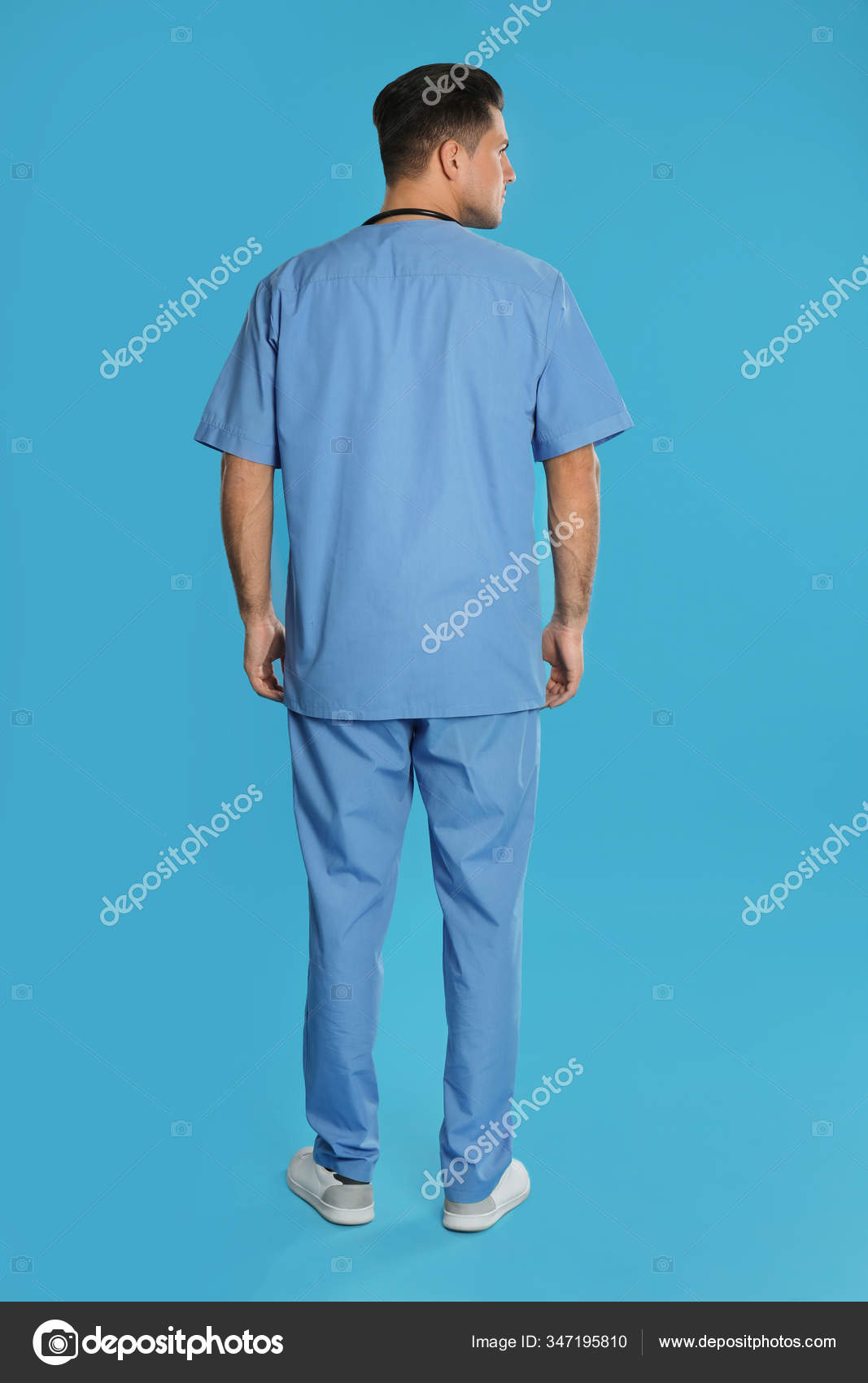 Doctor Clean Uniform Blue Background Stock Photo by ©NewAfrica 347195810