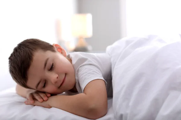 Little Boy Snoring While Sleeping Bed Night — Stock Photo © NewAfrica ...