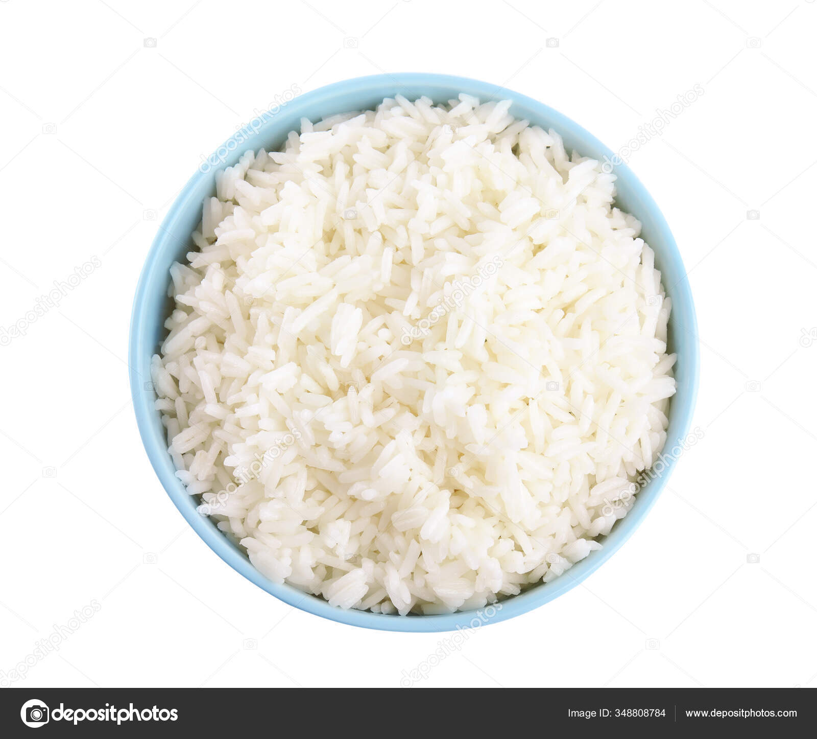 Bowl Cooked Rice Isolated White Top View — Stock Photo © NewAfrica ...
