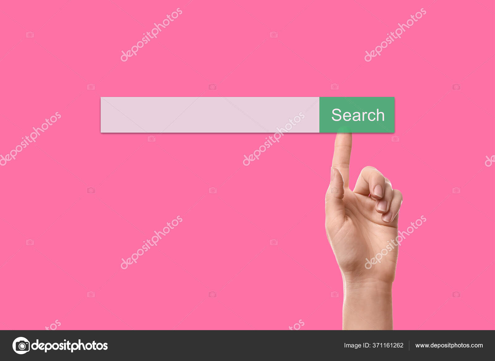 Woman Using Search Bar Virtual Screen Closeup — Stock Photo © NewAfrica ...
