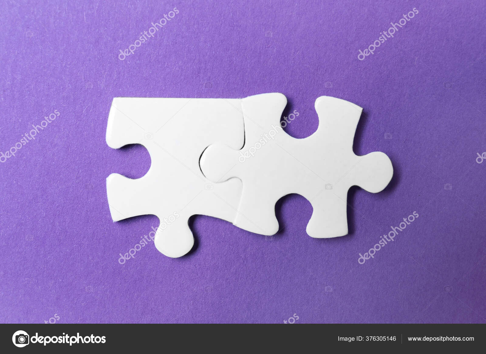 Unfitting White Puzzle Pieces Purple Background Flat Lay — Stock Photo ...