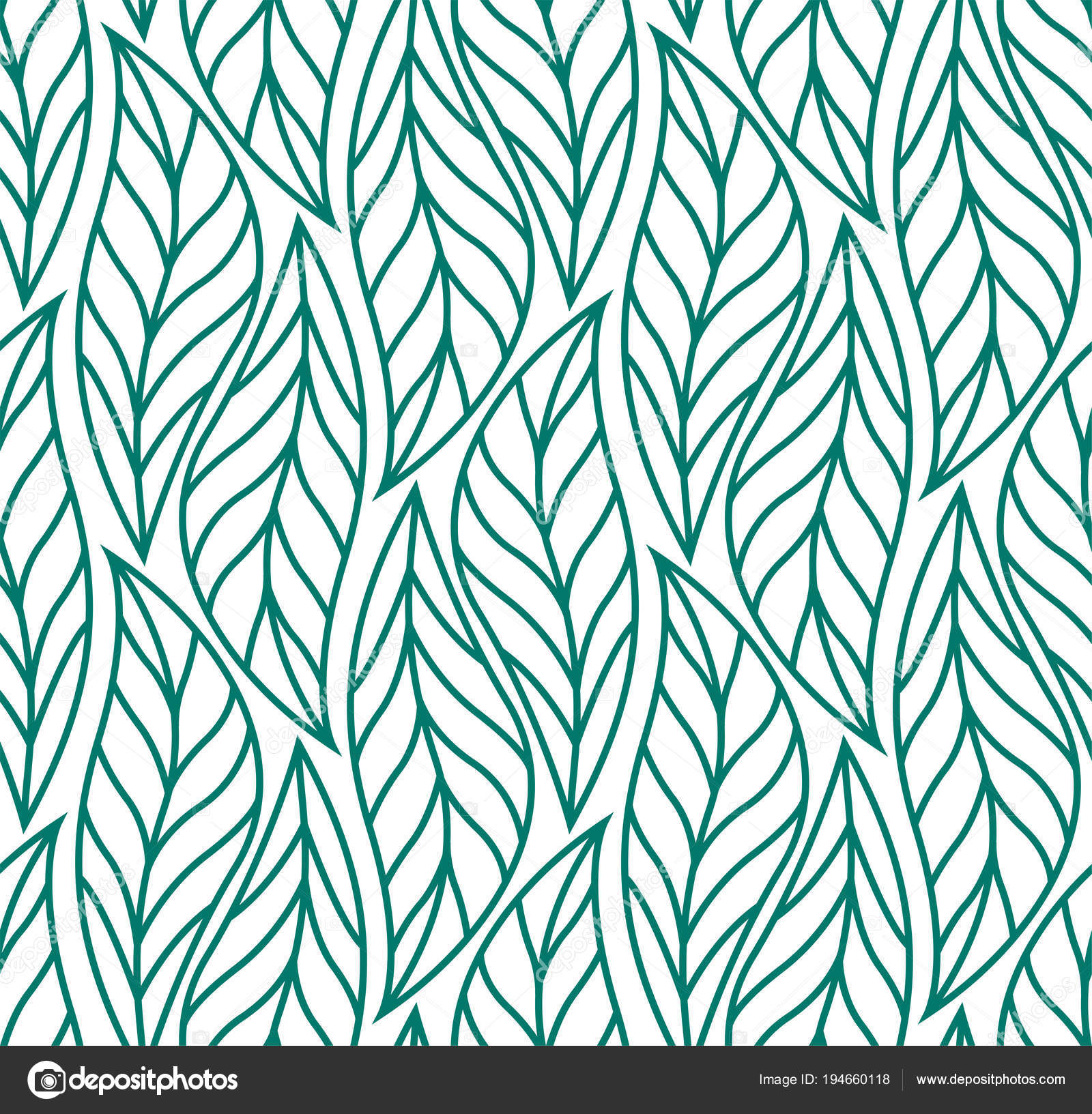 Geometric Leaves Vector Seamless Pattern Abstract Vector Texture Leaf ...