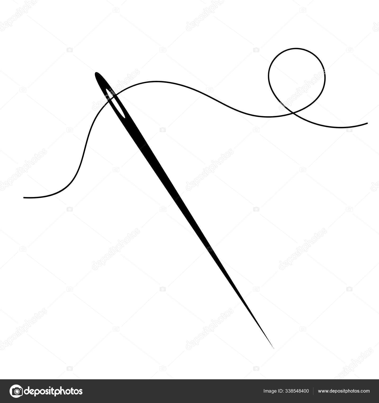 Needle And Thread Silhouette Icon Vector Tailor Posters For The Wall
