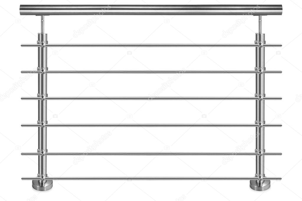 Una barandilla moderna en acero inoxidable aislado. Esta barandilla se ...