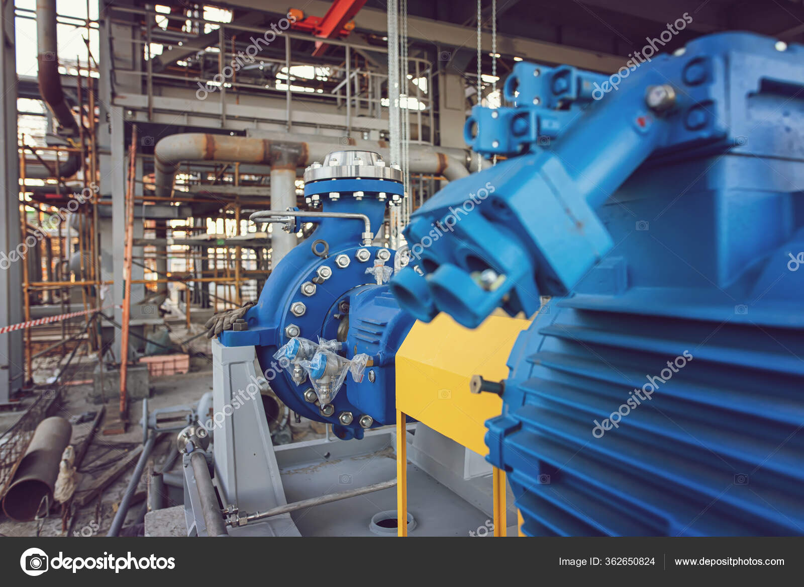 New Pumping Equipment Installed Concrete Foundations Yet Connected ...