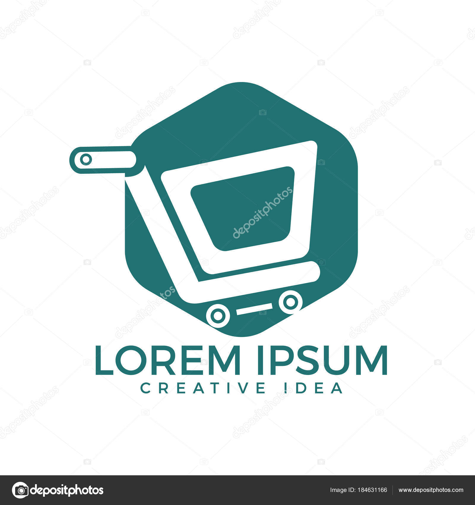 Shopping Cart Vector Logo Design Line Shopping App Icon — Stock Vector ...