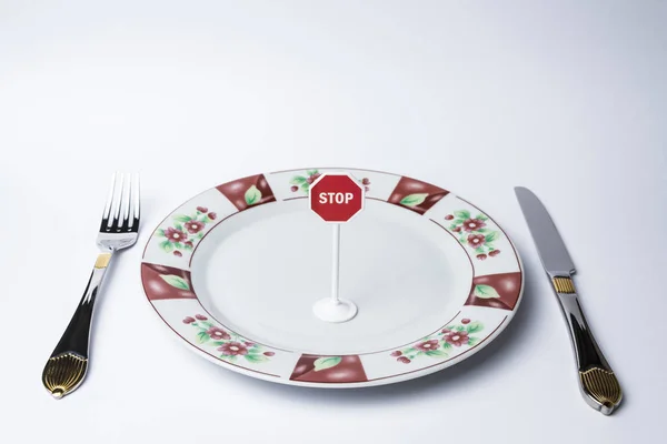 Cutlery Stop Sign Banned Additives White Background Stock Photo by ...