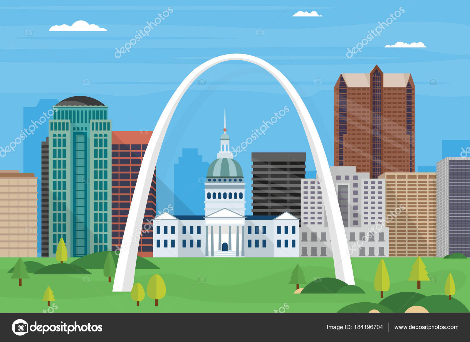Illustration Saint Louis City Skyline Stock Vector Image by ...