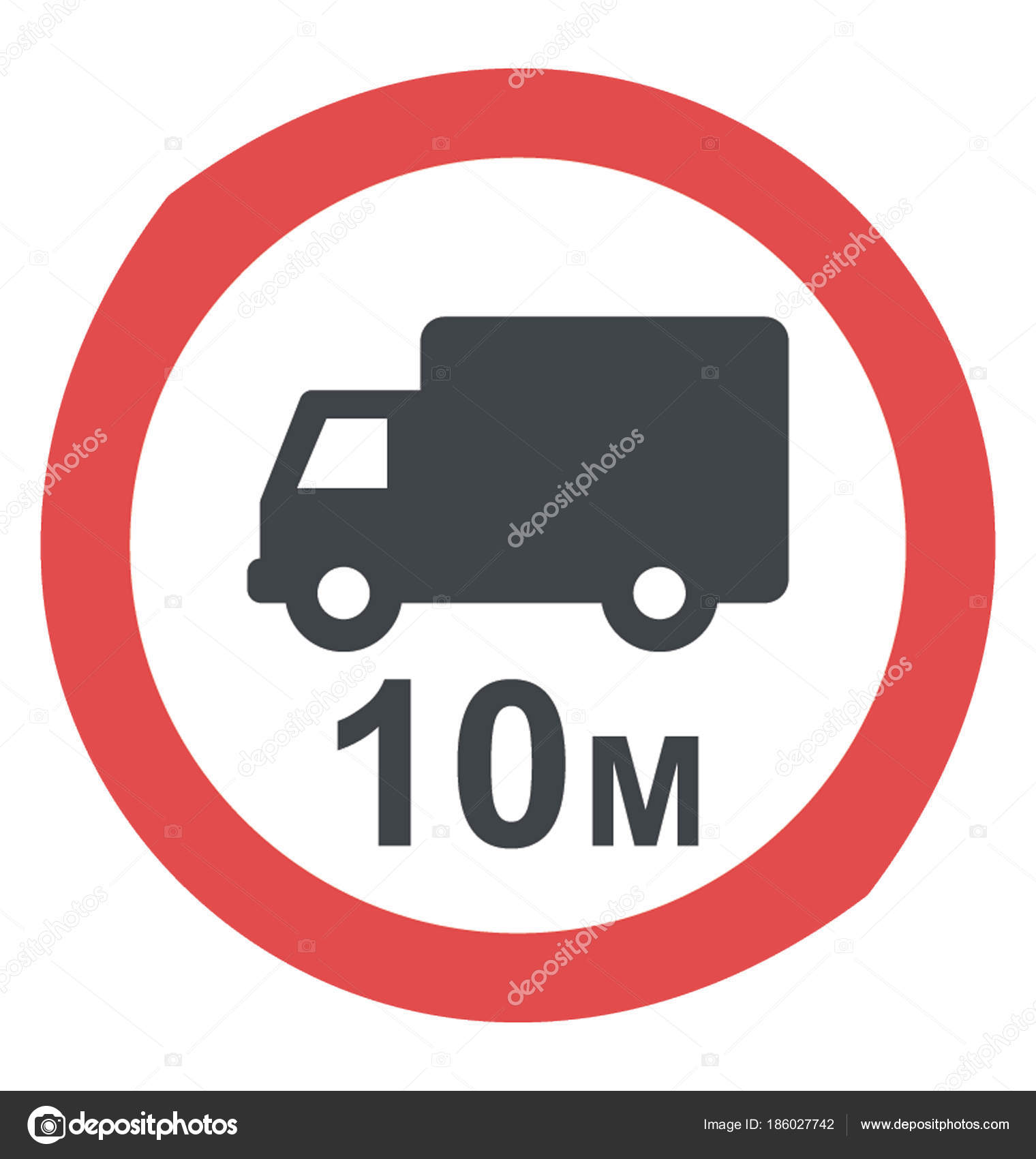Mandatory Signage Length Limit Traffic Sign Stock Vector by ...