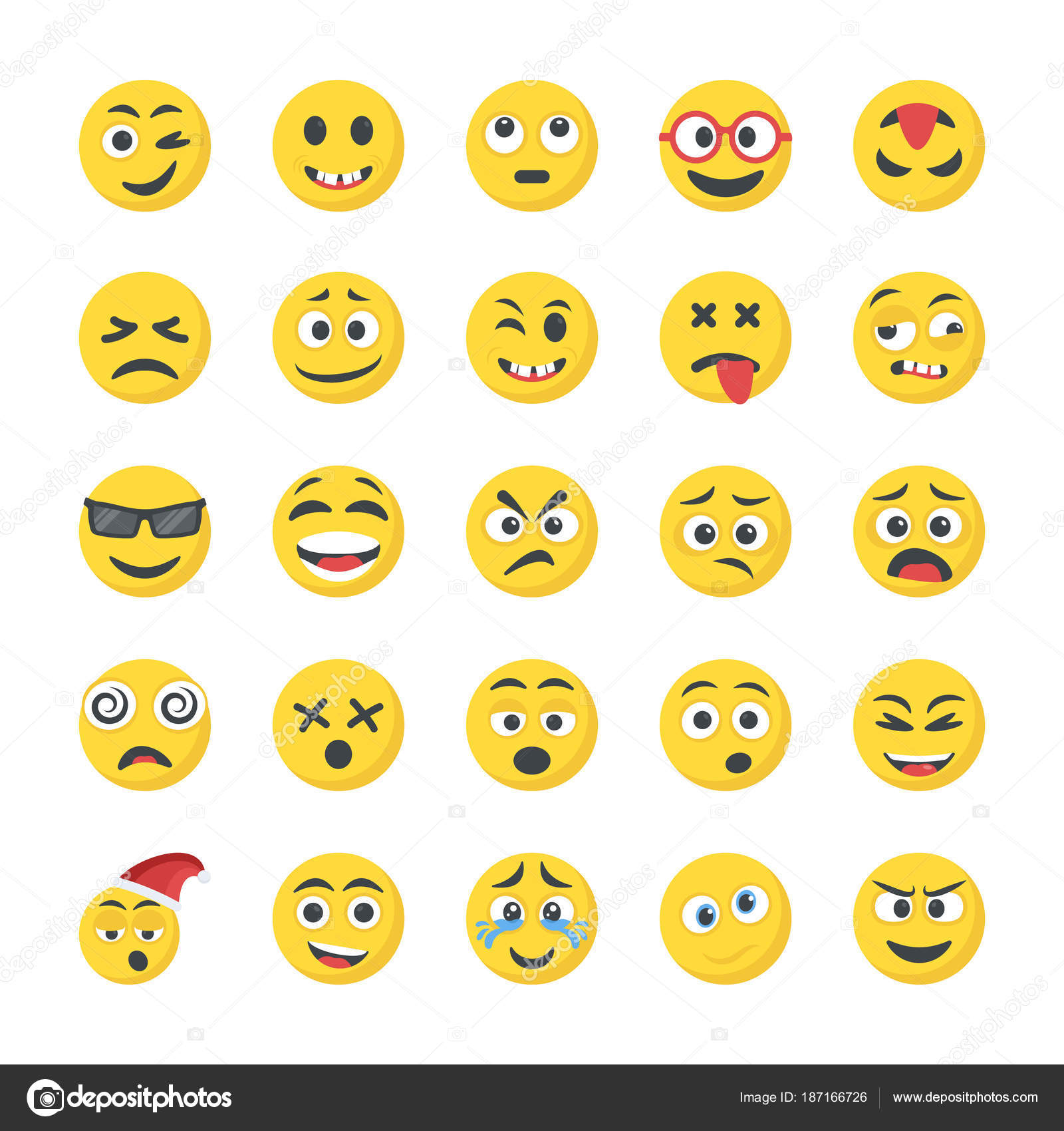 Smiley Flat Icons Set Stock Vector Image by ©vectorspoint #187166726