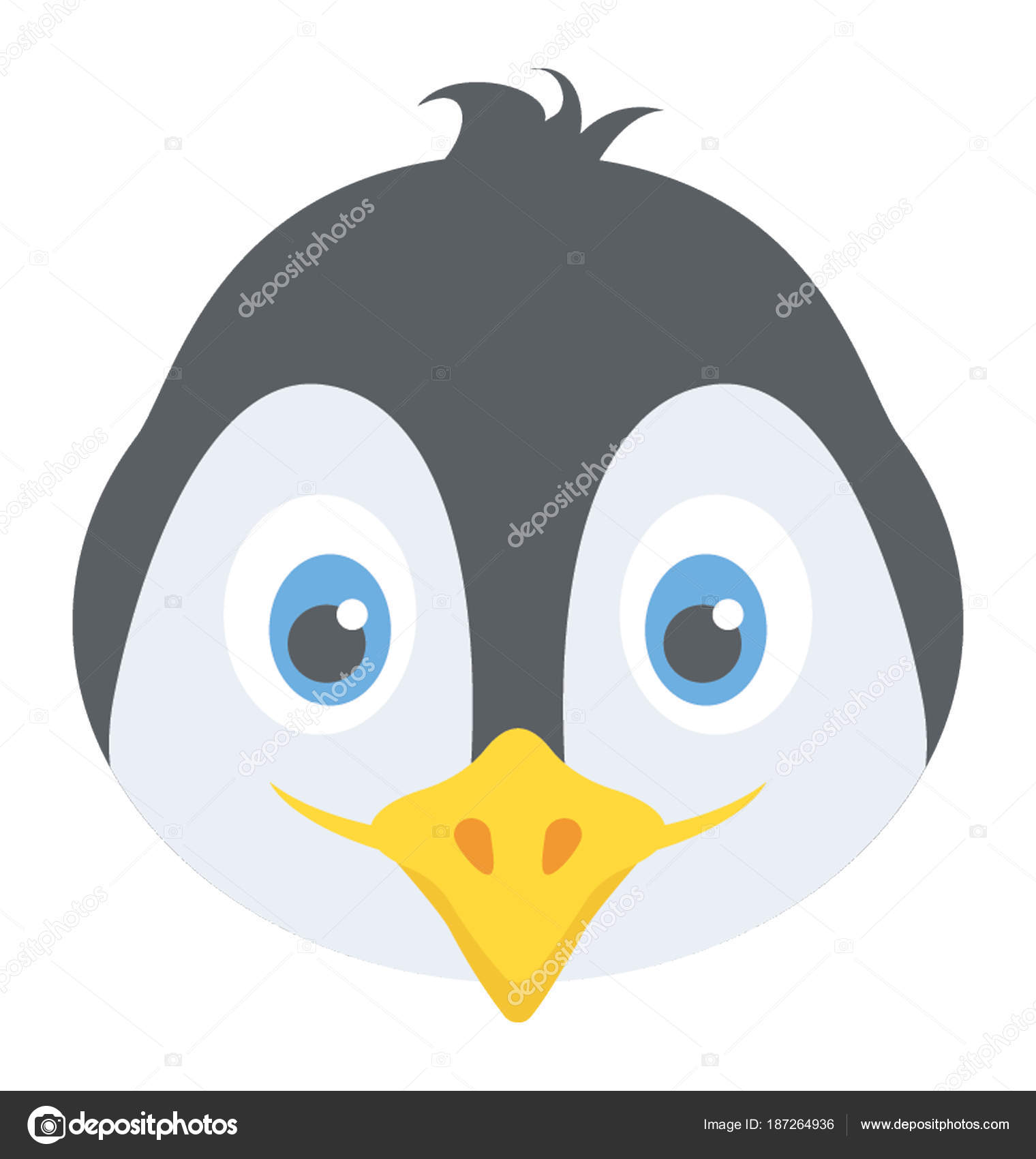 Cute Face Small Penguin Stock Vector Image by ©vectorspoint #187264936