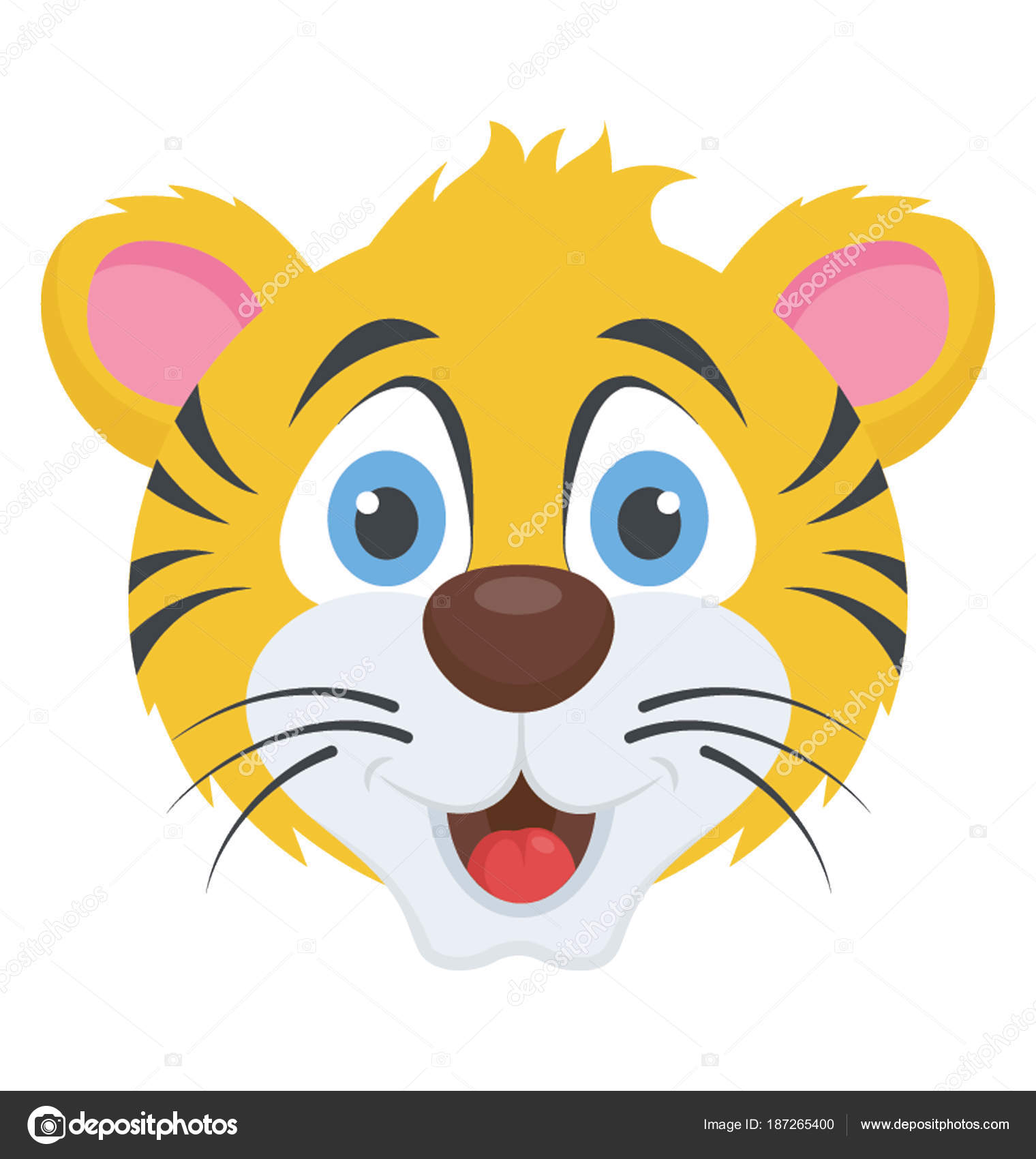 Cute Tiger Face Vector