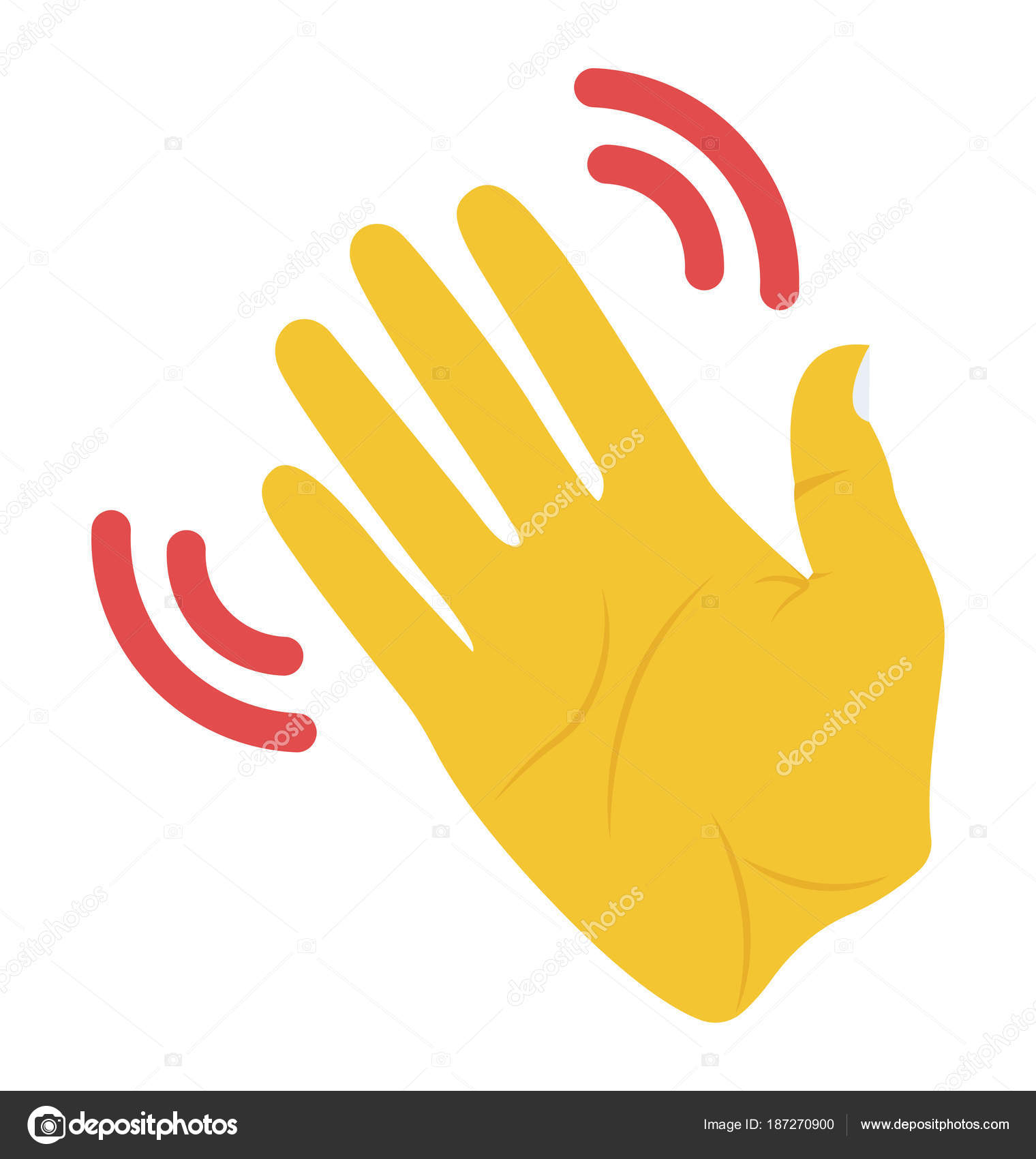 Hand Waving Description Goodbye Gesture Stock Vector Image by ...