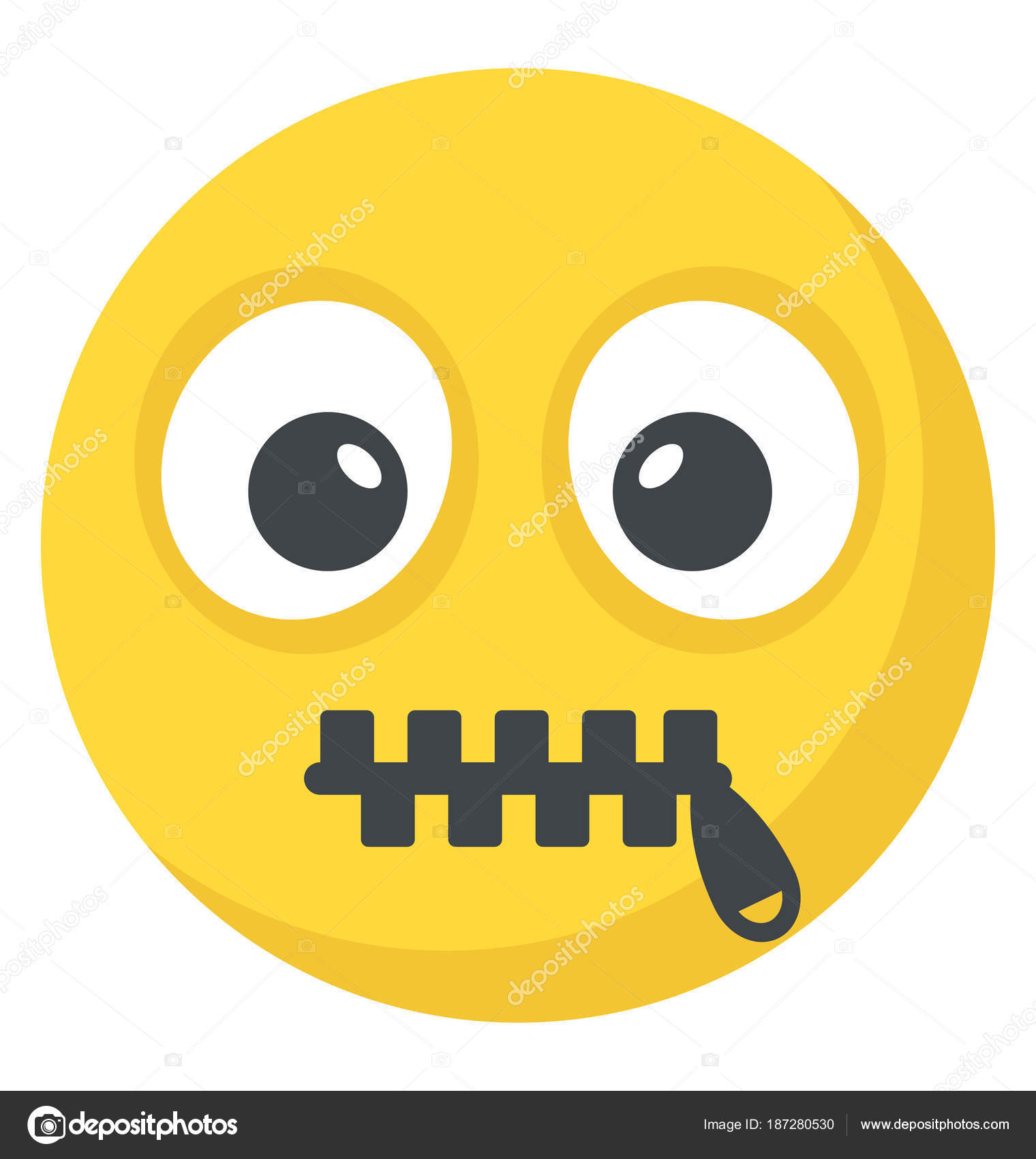 Flat Icon Design Speechless Smiley Stock Illustration by ©vectorspoint ...