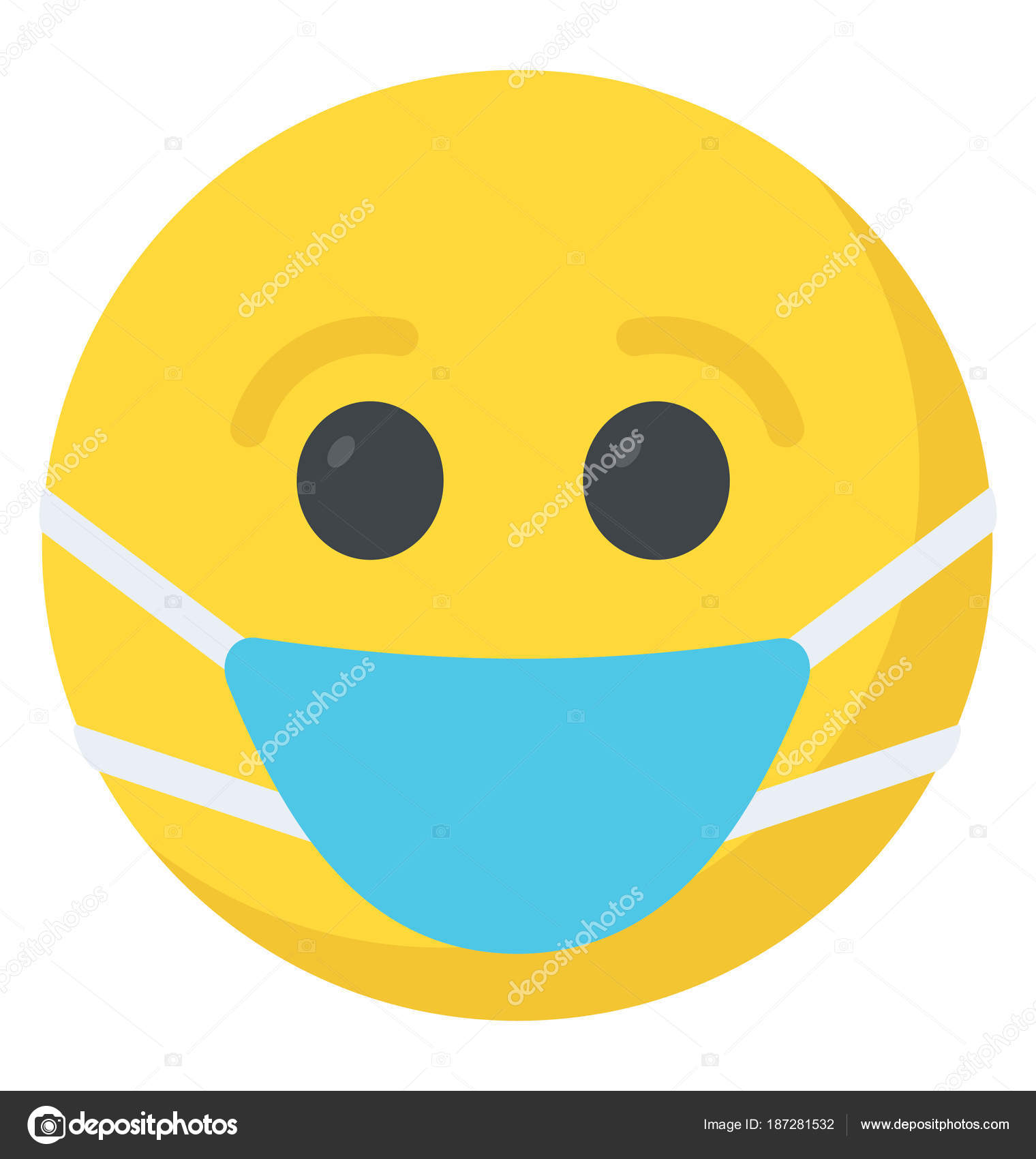 Smiley Face Wearing Mask Medical Mask Emoji Stock Vector by ...