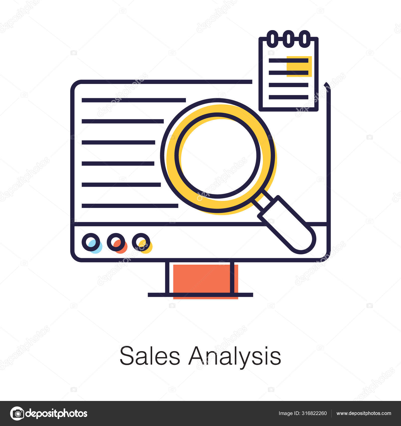 Sales Analysis Icon White Isolated Background Analytics Forecast Sign ...
