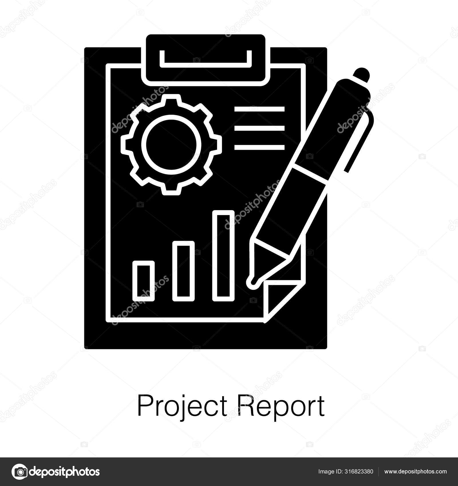 Project Report Icon Audit Data Analytics Icon Glyph Design Stock Vector ...