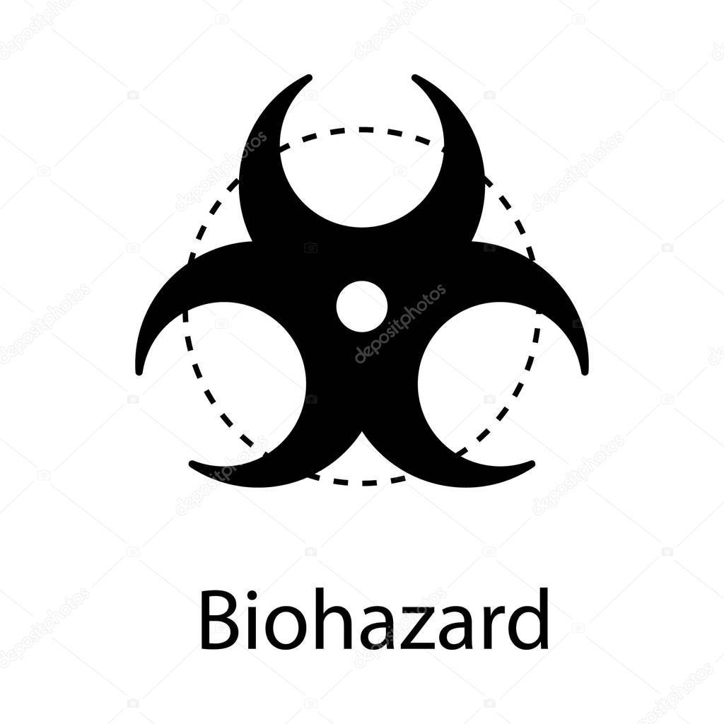 Riesgo biológico, icono del peligro biológico en el diseño sólido 2024