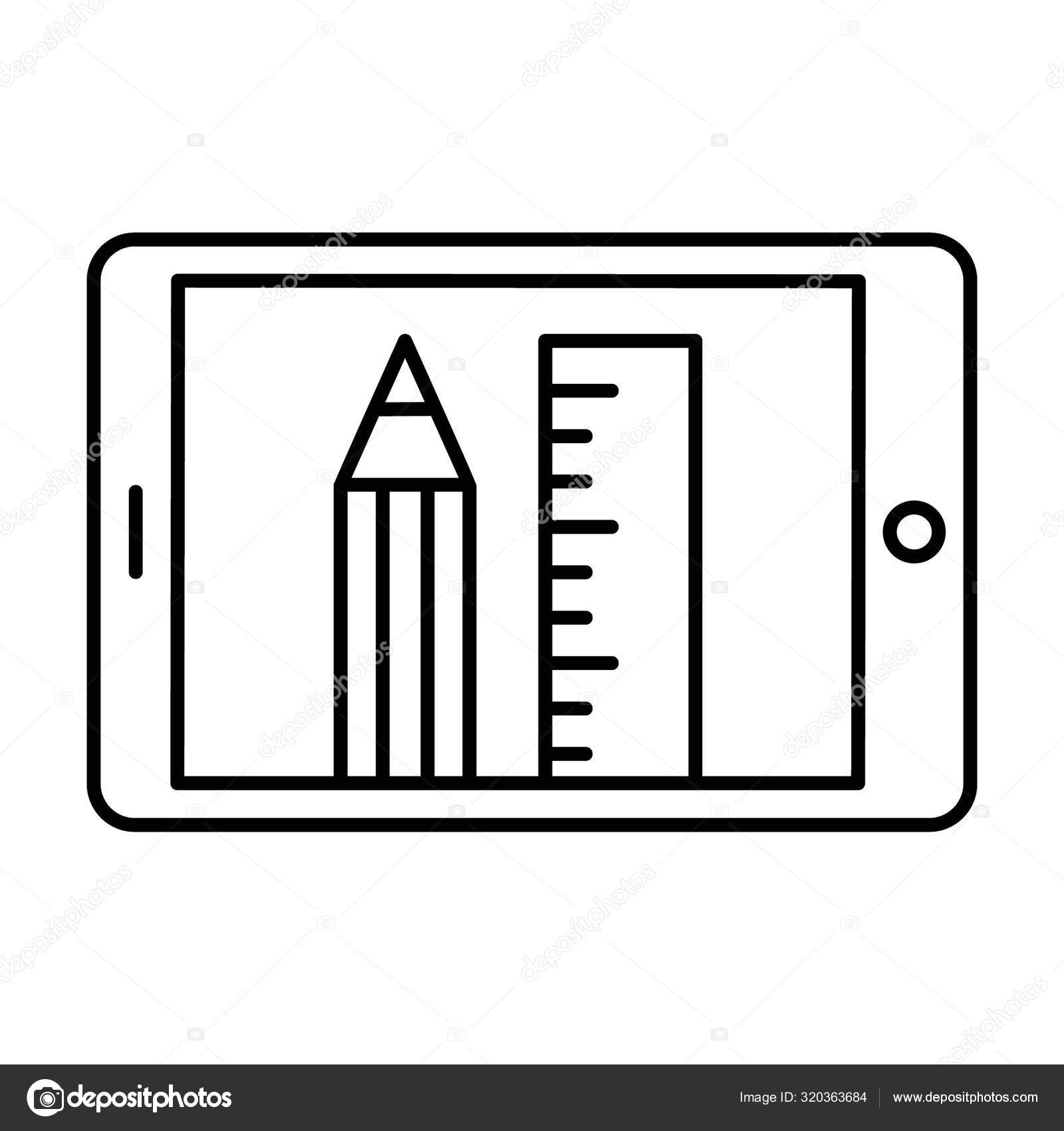 Digital Drawing Technology Graphic Tablet Icon Line Design Stock Vector Image by ©vectorspoint ...