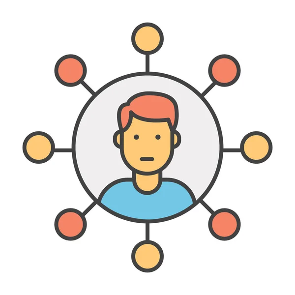 Person Avatar Different Nodes User Network Icon Solid Design Stock ...