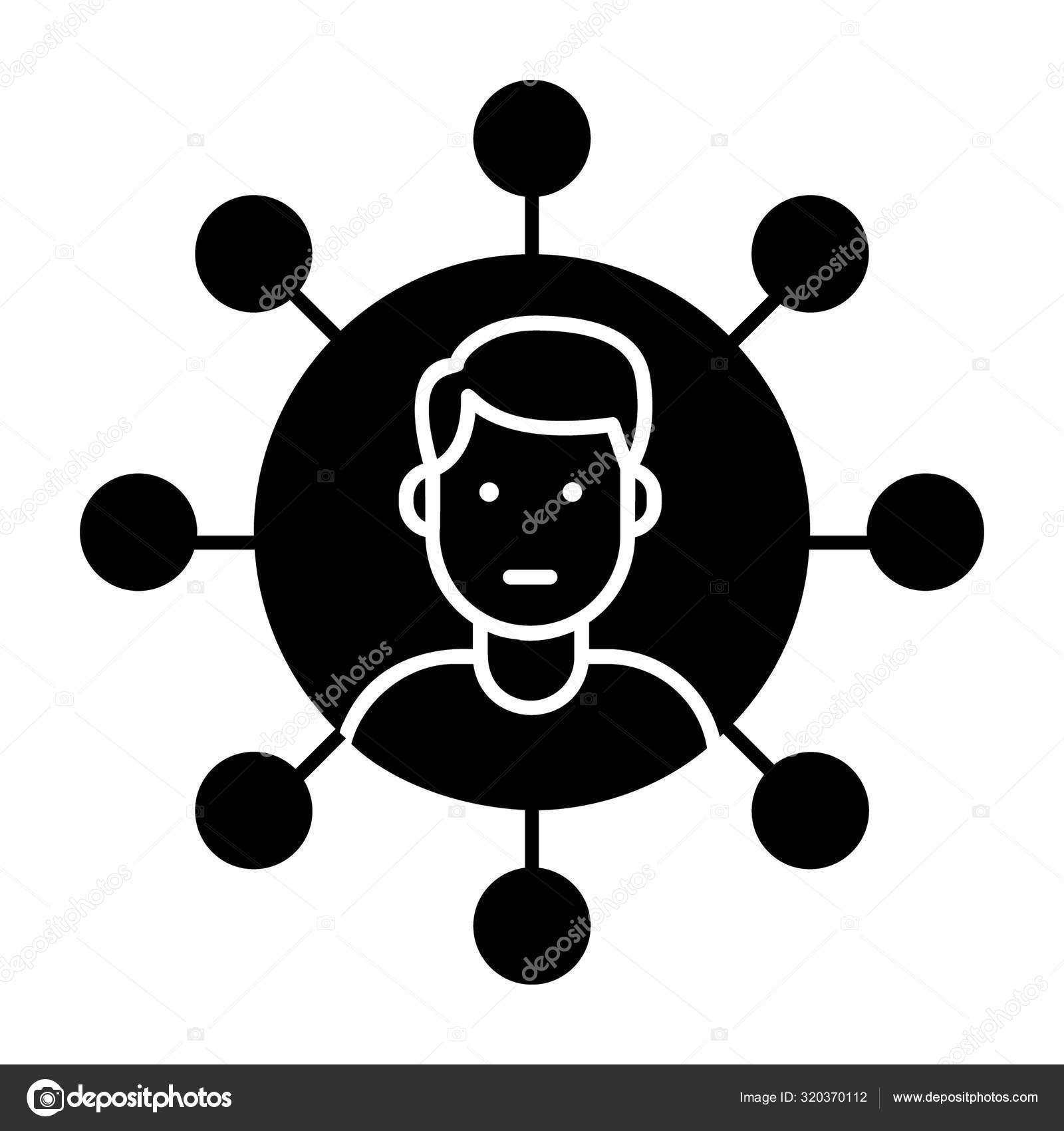 Person Avatar Different Nodes User Network Icon Solid Design Stock ...