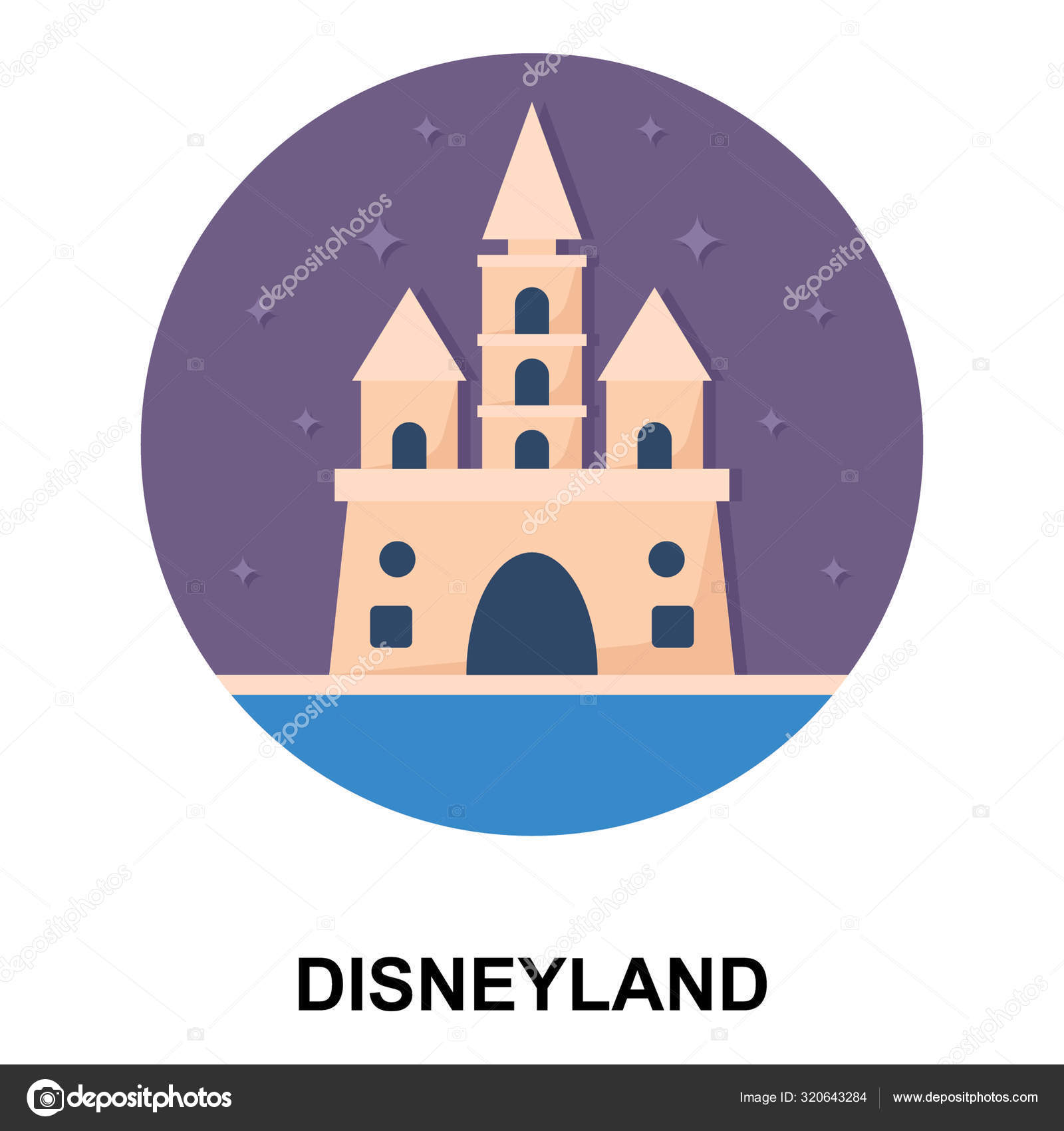 Disneyland Castle Logo Vector